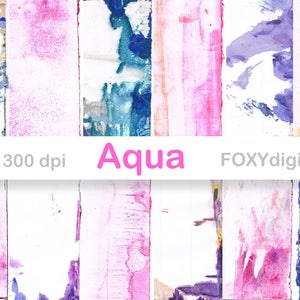 Watercolor Digital Paper, Hand Painted Watercolor Paper, Scrapbooking ...