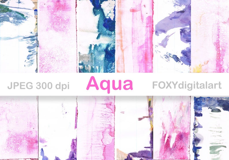Watercolor Digital Paper, Hand Painted Watercolor Paper, Scrapbooking ...