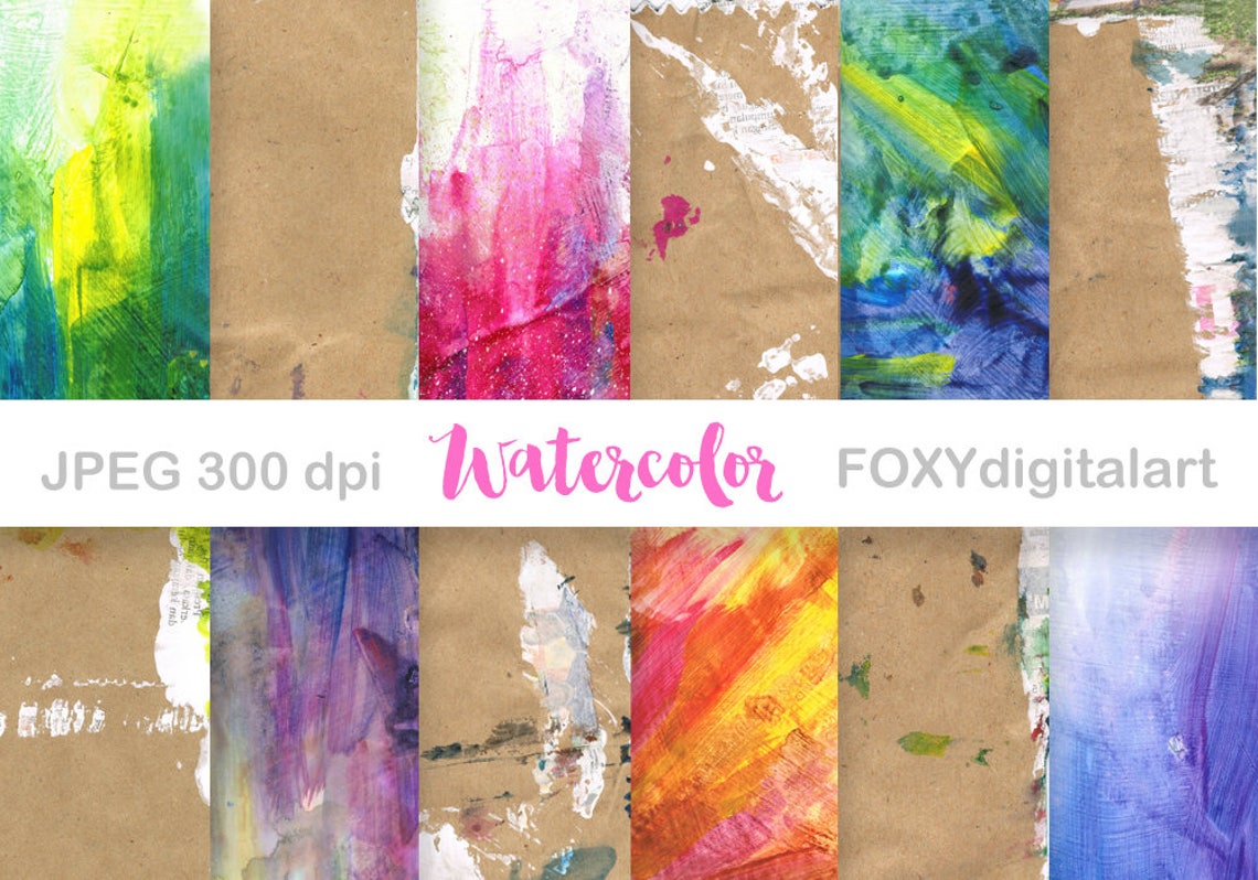 Watercolor Digital Paper: Watercolor Scrapbook Paper, Watercolor ...