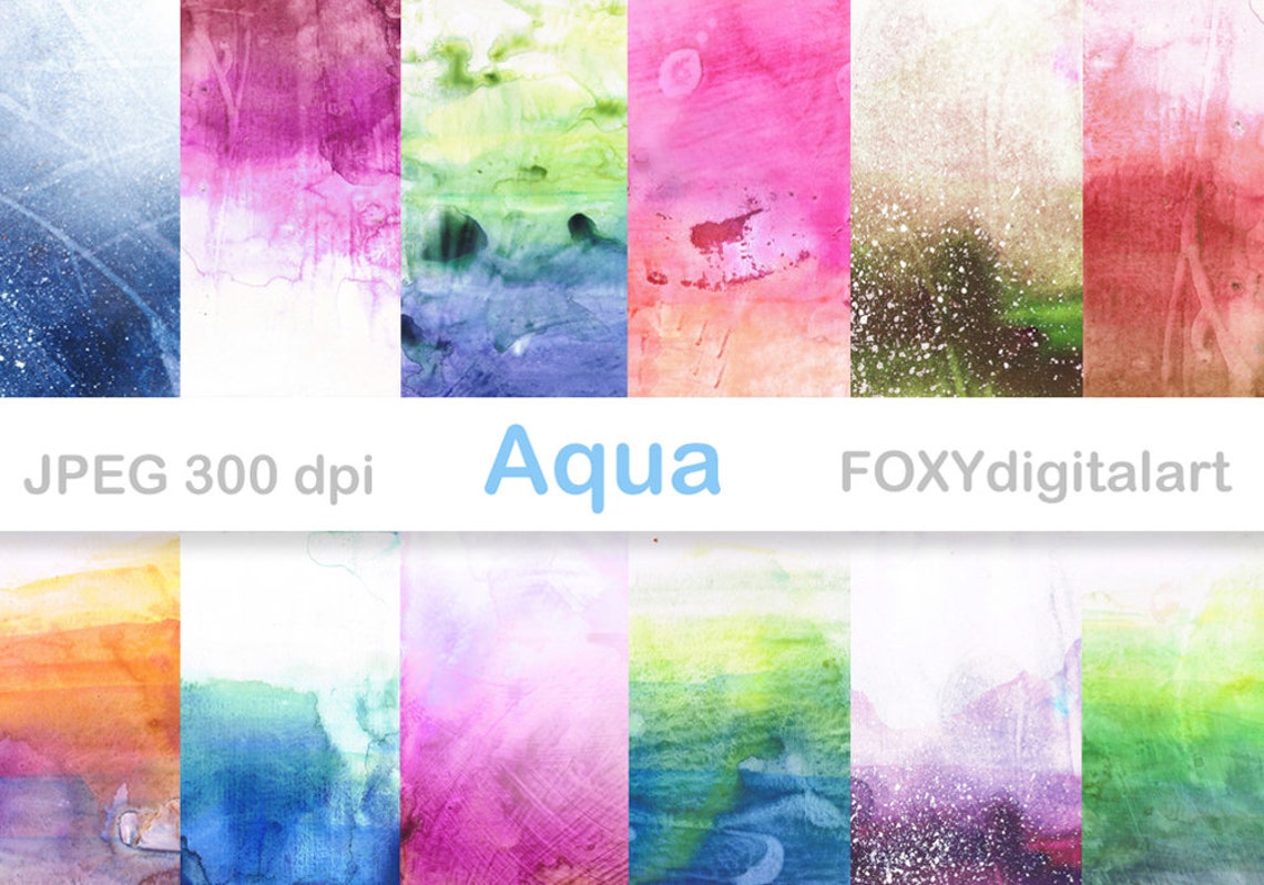 Watercolor Digital Paper, Watercolor Textures, Watercolor Backgrounds ...