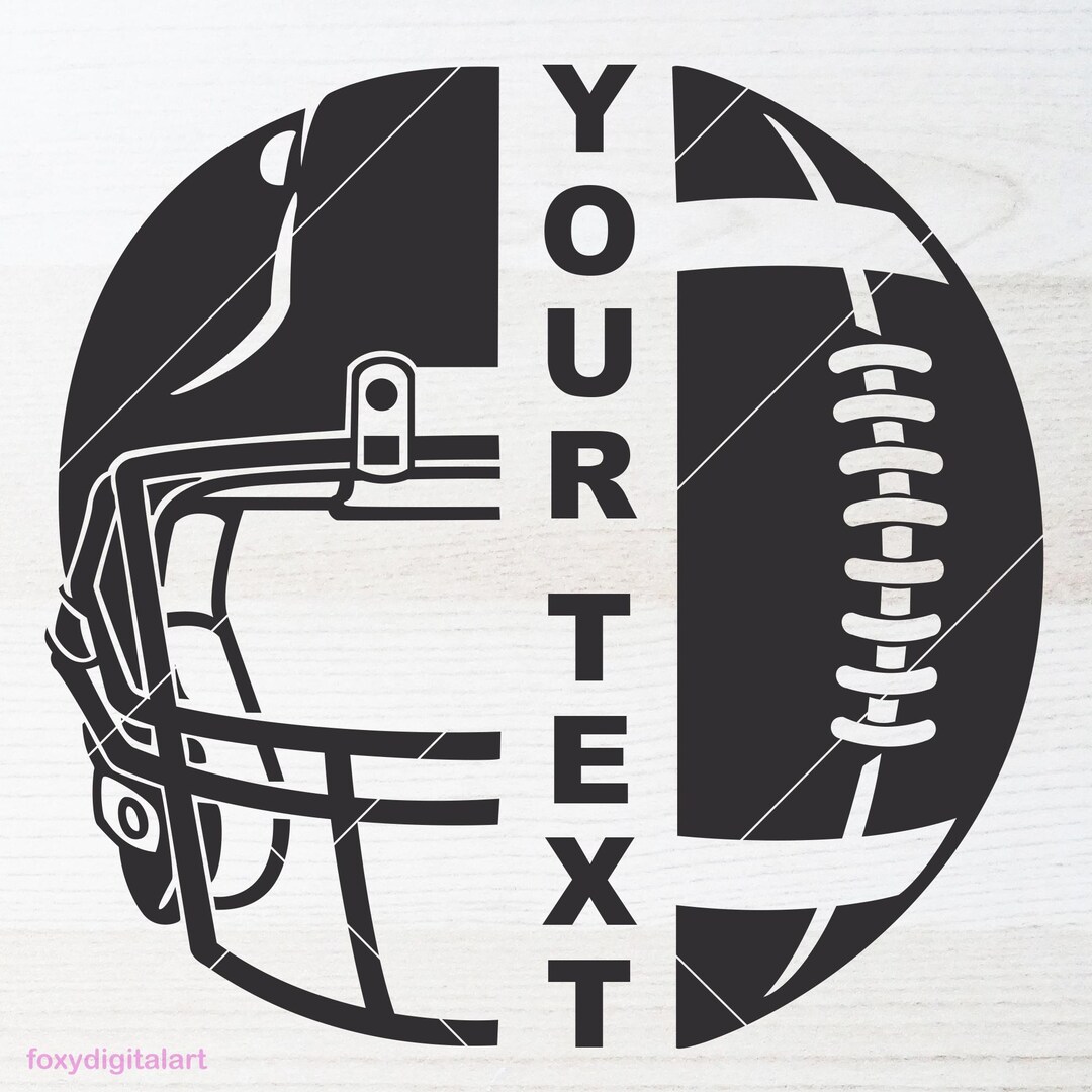 Football Helmet SVG Custom Split - Editable Monogram Sports Logo Cut ...