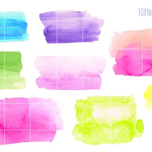 Watercolour Brush Strokes Clipart , Hand Painted Watercolor Splash ...