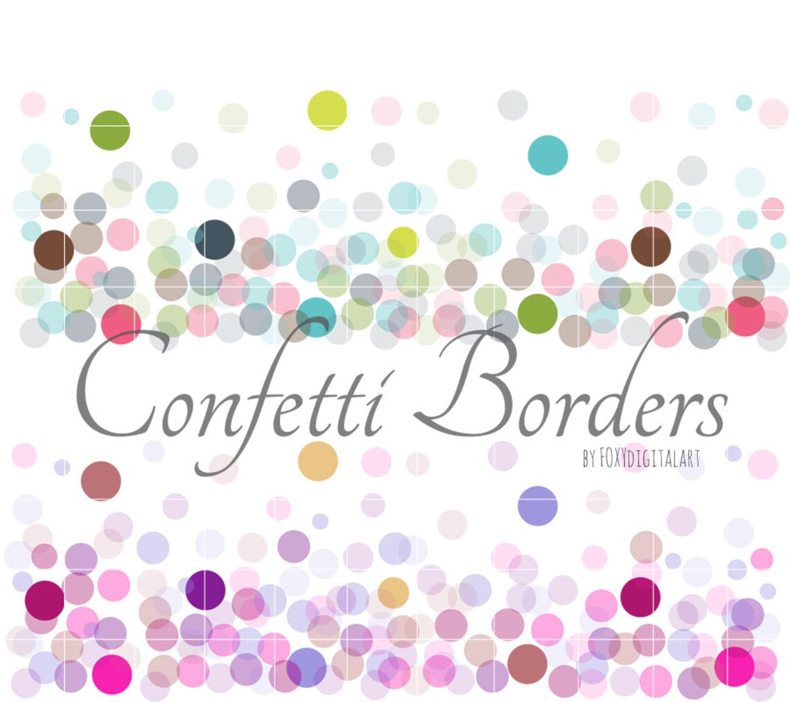 Confetti Clipart, Confetti Borders, Confetti Border Set, Digital ...