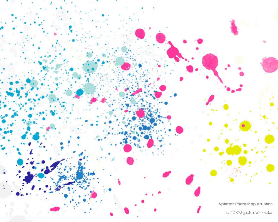 Watercolor Splatter Brushes, Handmade Paint Strokes, Paint Splatter ...