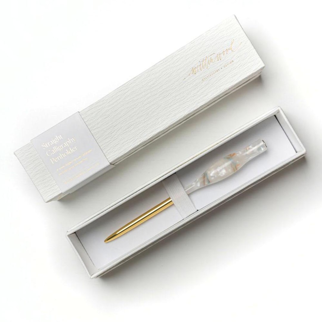 Rose Quartz Straight Calligraphy Penholder, Premium Calligraphy Dip Pen ...