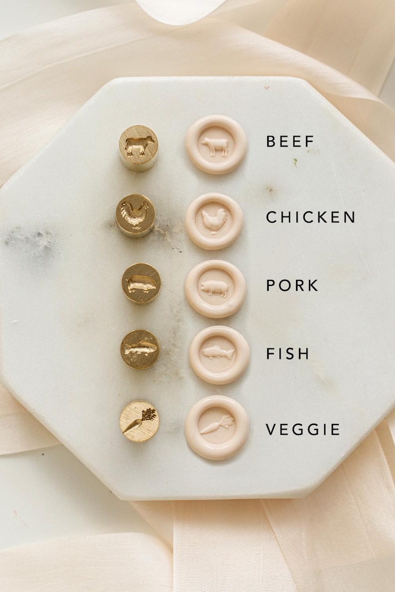 The Pig (pork) Mini Wax Seal Head, Entrée Choice Stamp, Table Setting ...