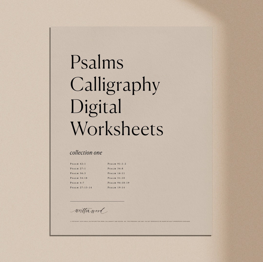 Psalms Collection 1 Digital Worksheets, Psalm Bible Verses in Modern ...