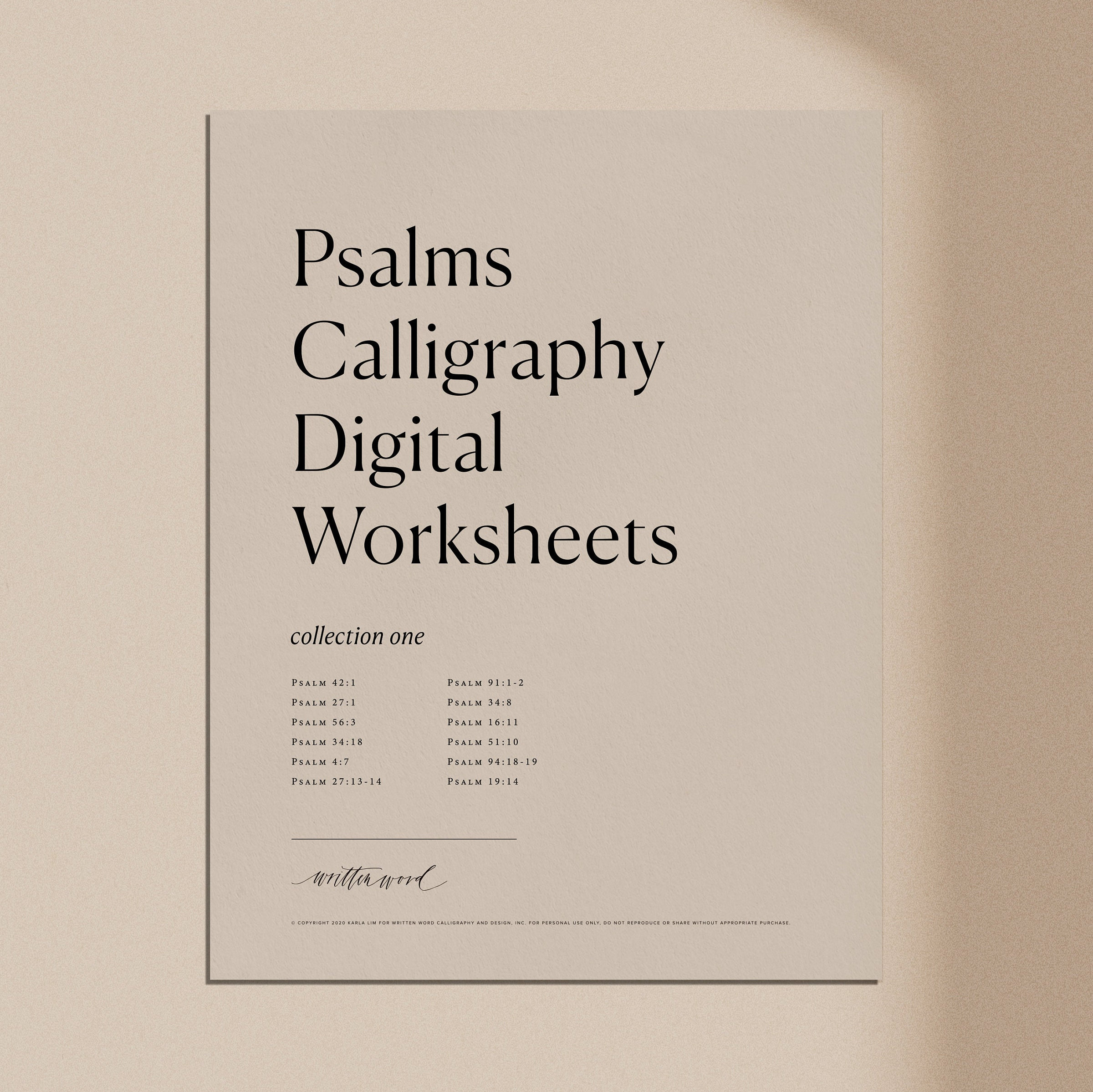 Psalms Collection 1 Digital Worksheets, Psalm Bible Verses in Modern ...
