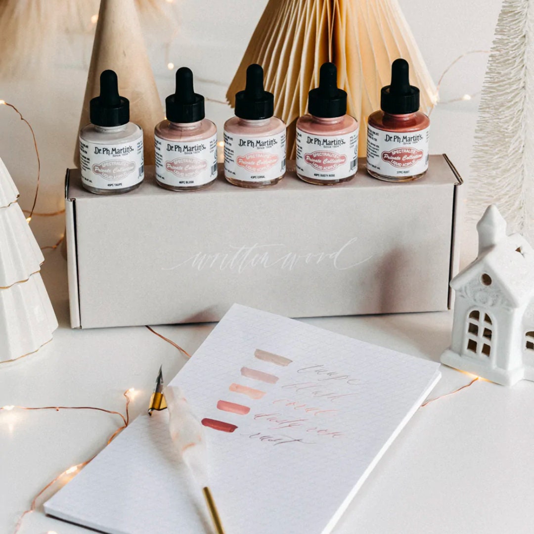 Warm Tone Calligraphy Ink Set of 5, Calligraphy Ink for Dip Pen ...