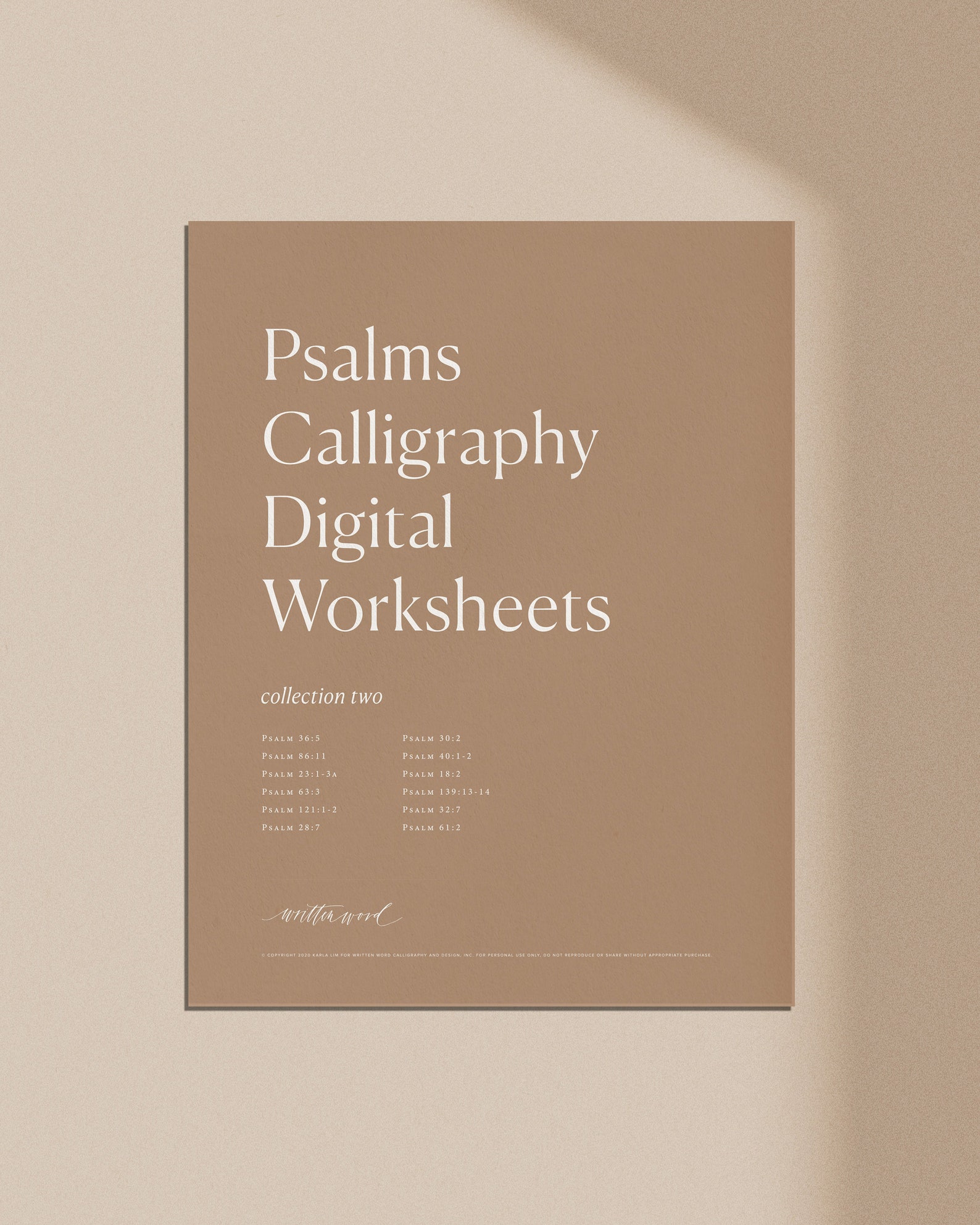 Psalms Collection 2 Digital Worksheets, Psalm Bible Verses in Modern ...