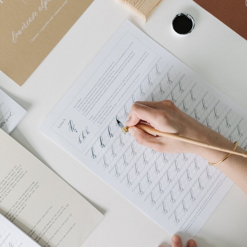 Lowercase Digital Worksheets - Lissome, Modern Calligraphy Printable ...