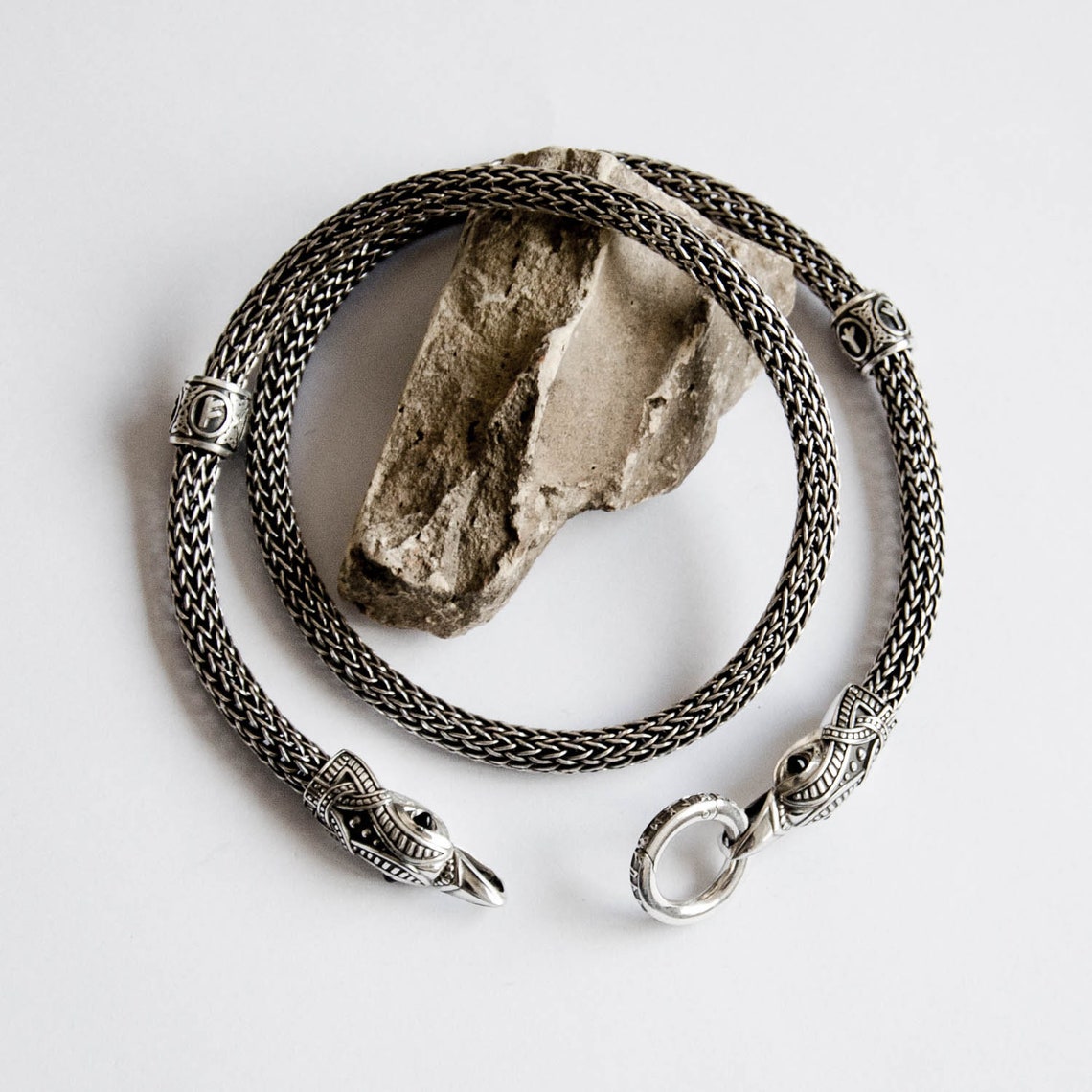 Silver Raven Choker for Man Crow Necklace Silver Chain | Etsy