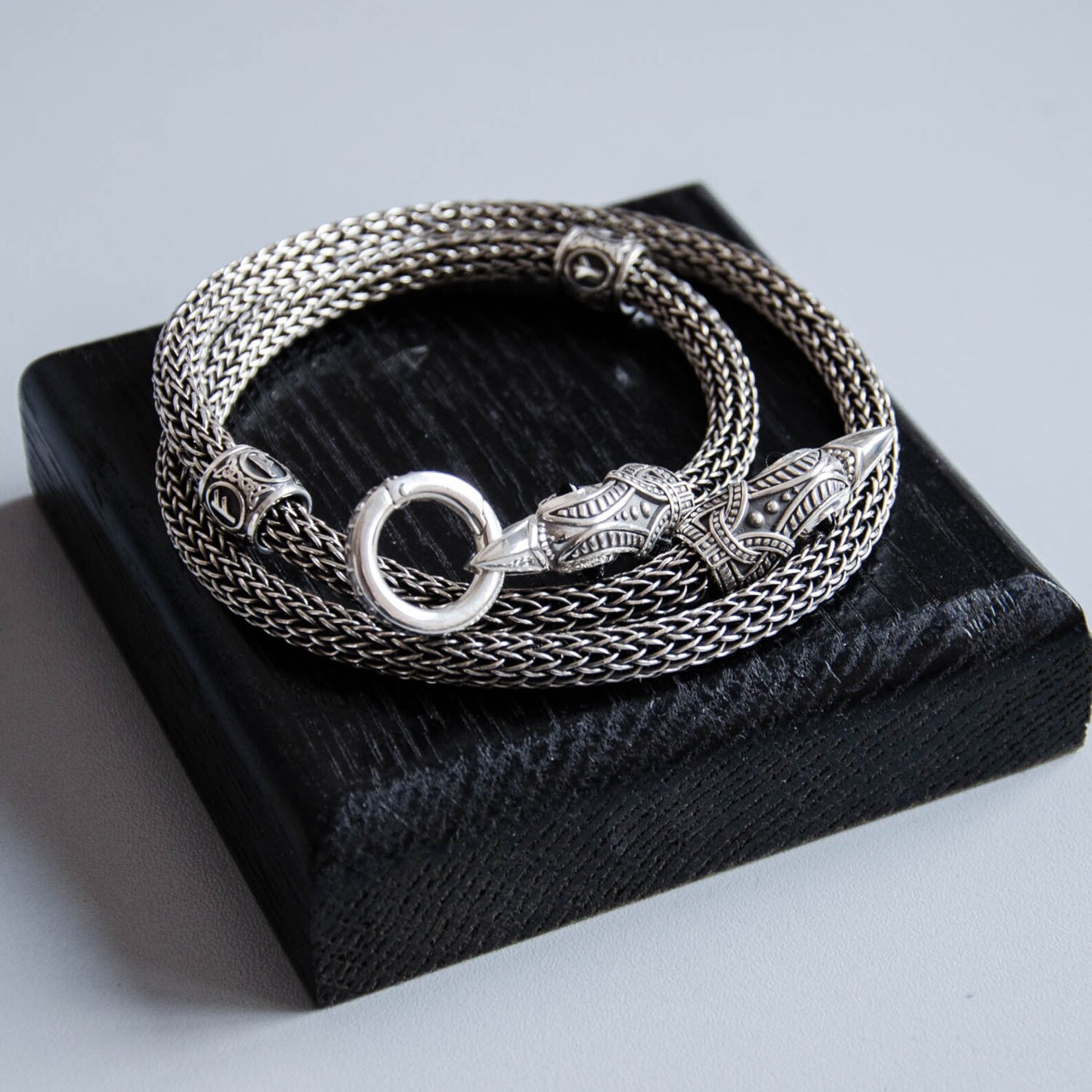 Silver Raven Choker for Man Crow Necklace Silver Chain | Etsy