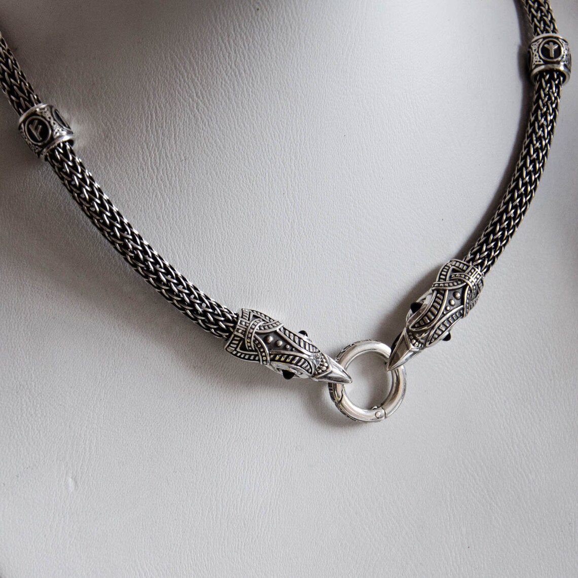 Silver Raven Choker for Man Crow Necklace Silver Chain | Etsy
