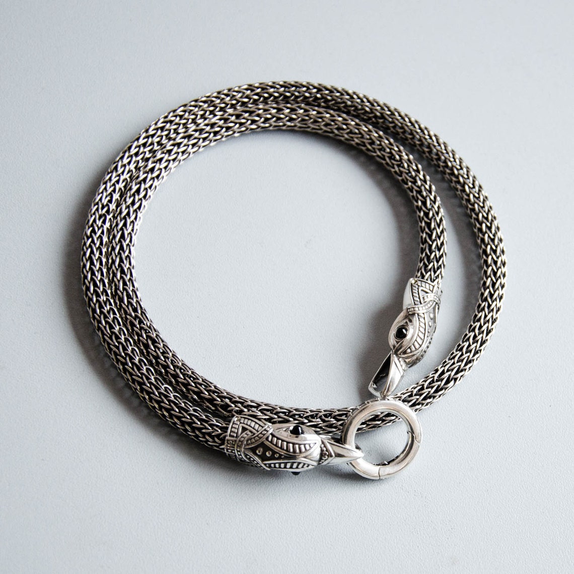 Silver Raven Choker for Man Crow Necklace Silver Chain | Etsy