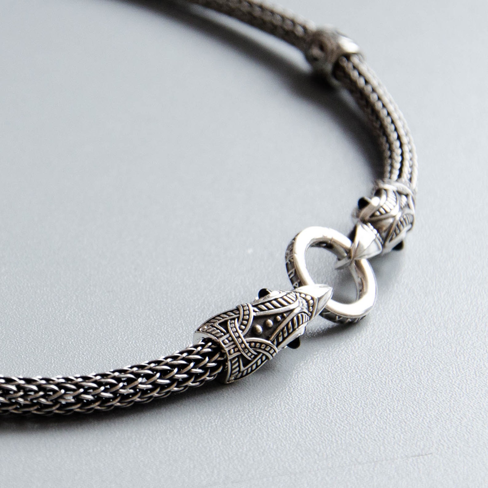 Silver Raven Choker for Man Crow Necklace Silver Chain | Etsy