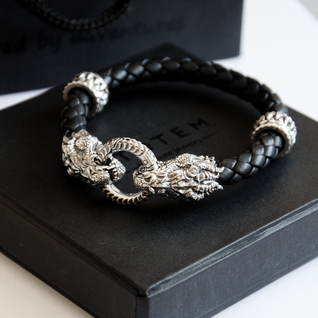 Leather dragon bracelet store