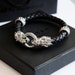 Silver Dragon Bracelet Man, Leather Dragon Jewelry, Smaug Armband, Cool ...