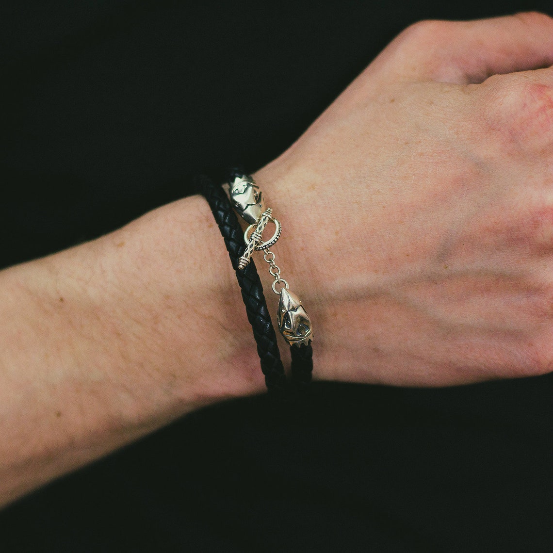 Silver Raven Bracelet Man, Crow Bracelet, Christmas Gift, Crixus Double ...