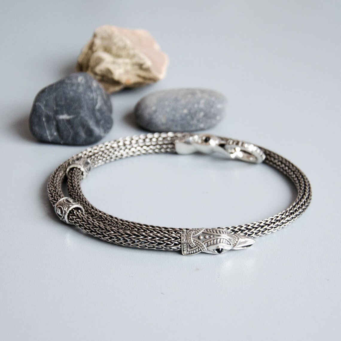 Silver Raven Choker for Man Crow Necklace Silver Chain | Etsy