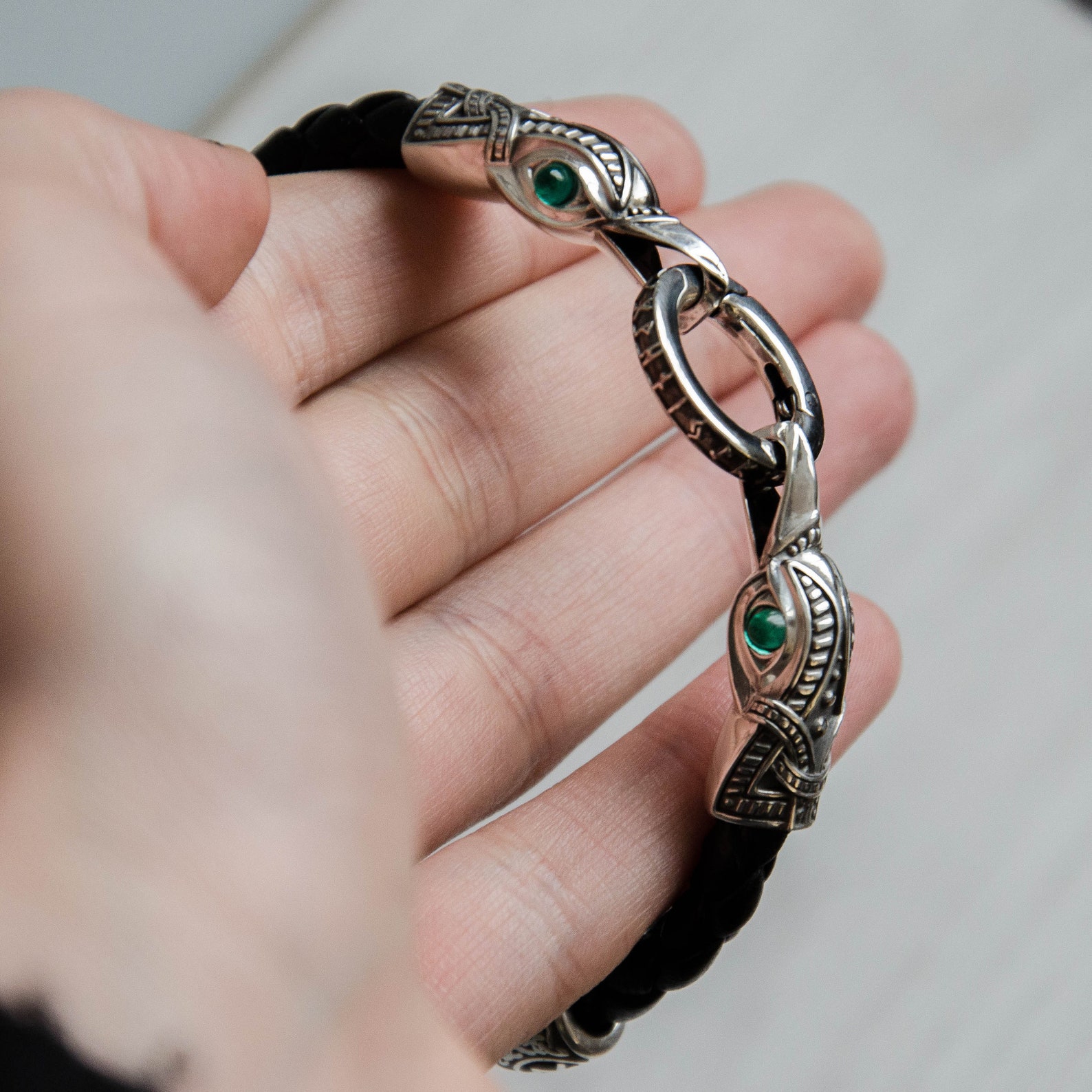 Silver Raven Bracelet for Man Bird Wristband for Boyfriend - Etsy