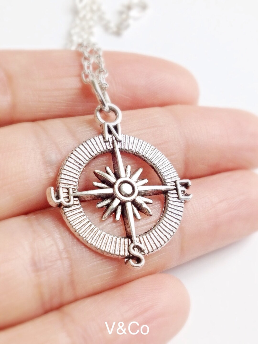 Compass Necklace Nautical Necklace Travel Jewelry Best - Etsy