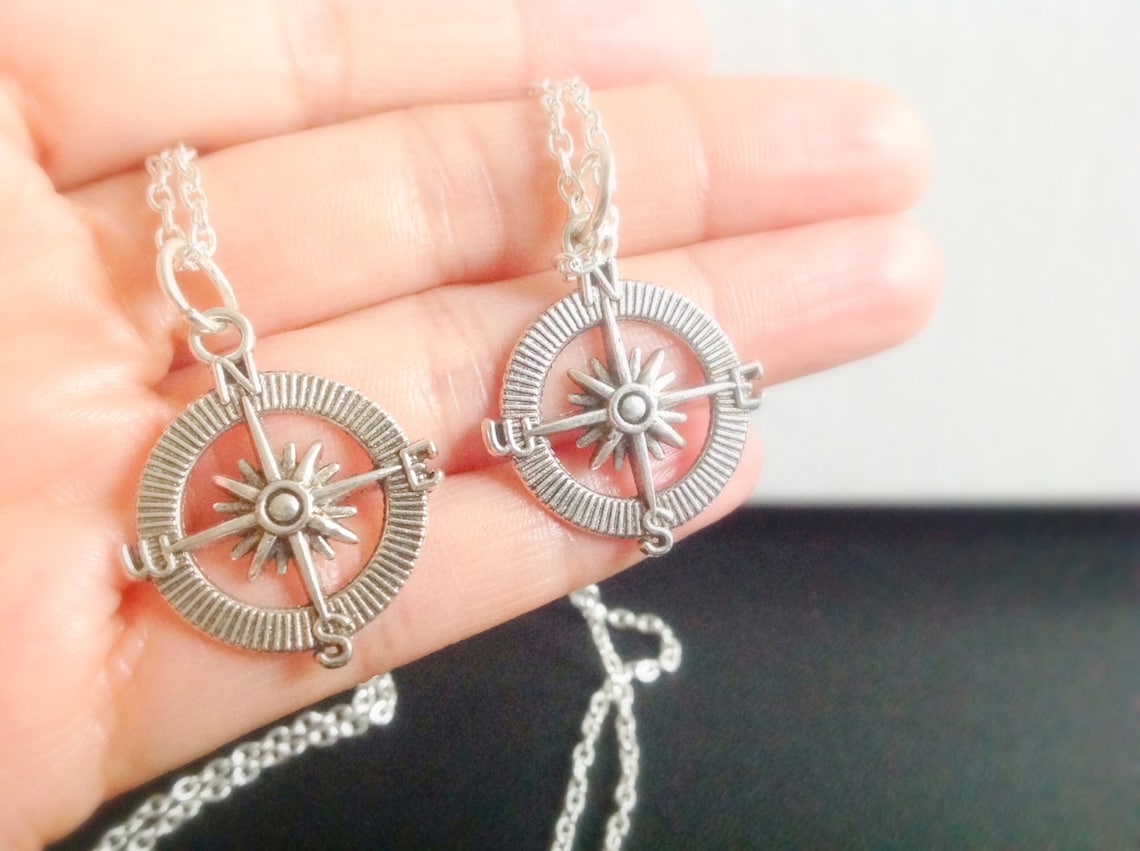 Compass Necklace Nautical Necklace Travel Jewelry Best - Etsy