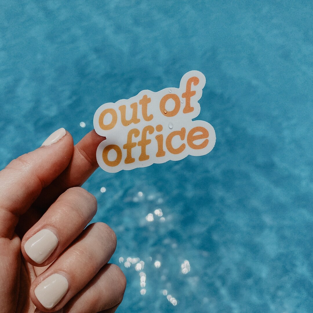Out of Office Sticker. Colorful Gradient Kiss Cut Sticker. Mental ...