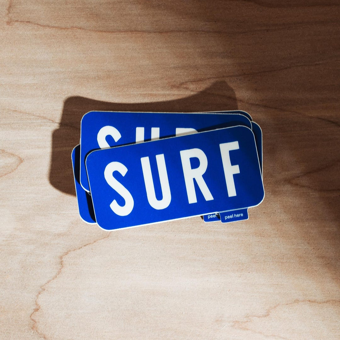 Surf Vinyl Sticker | Waterproof Beach Decal - Etsy