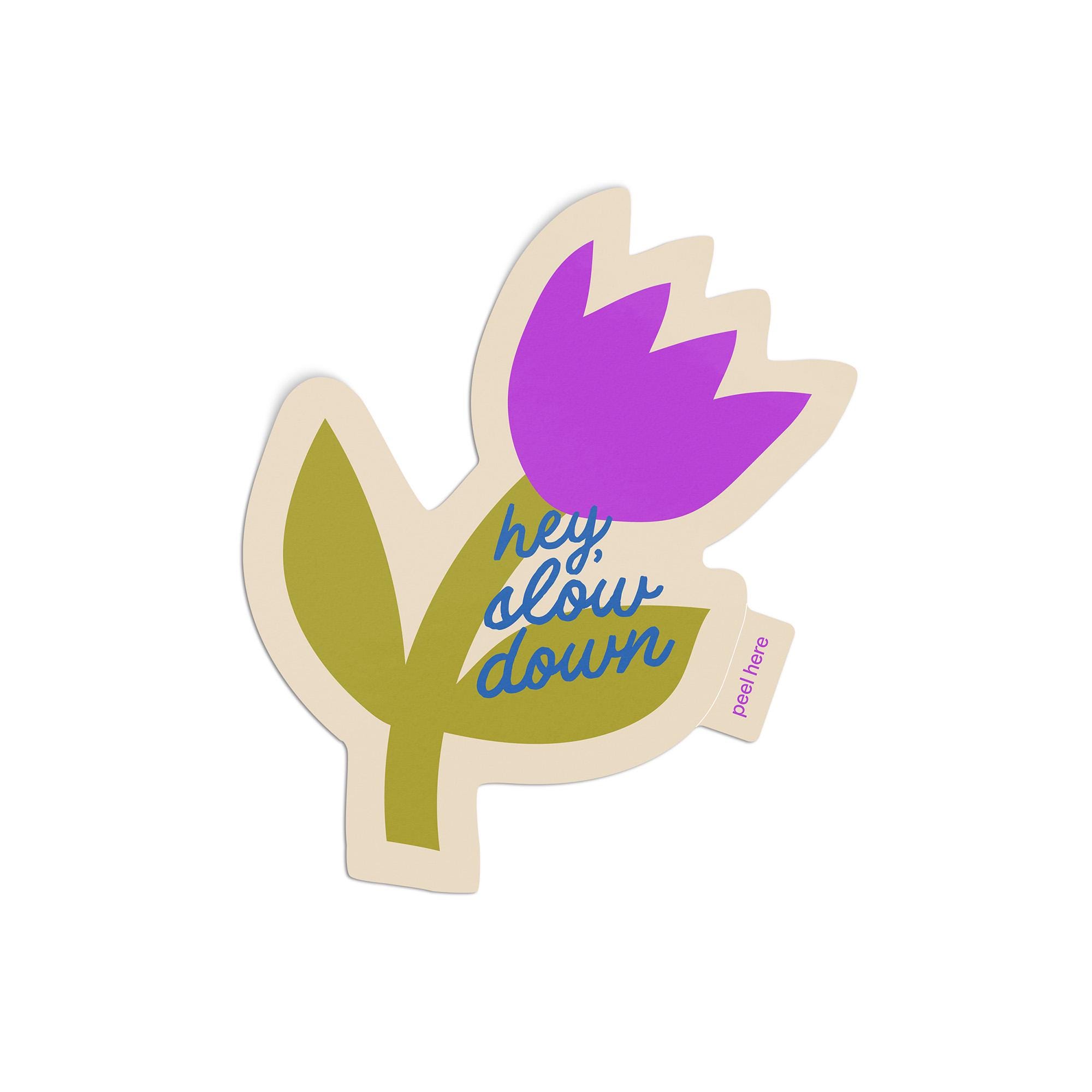 Hey, Slow Down Sticker | Vinyl Decal With Colorful Abstract Flower - Etsy