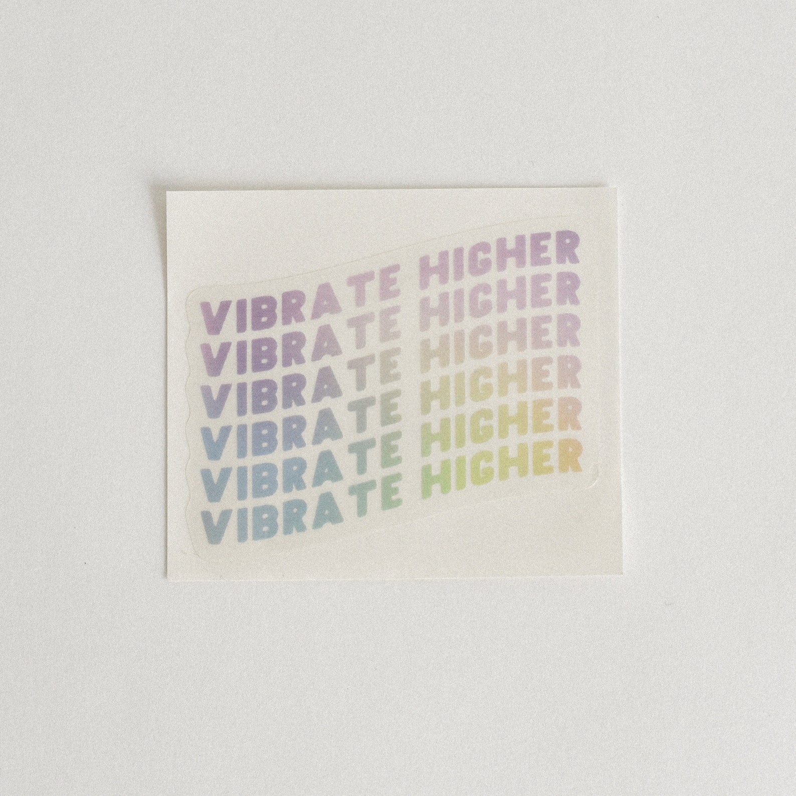 Vibrate Higher Sticker | Gradient Rainbow, Clear Waterproof Vinyl - Etsy