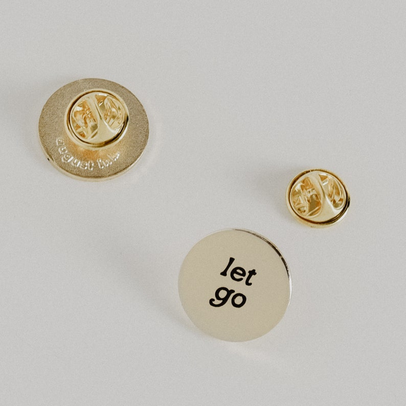 Let Go Enamel Pin | Gold Lapel Pin, Mental Health Gift - Etsy