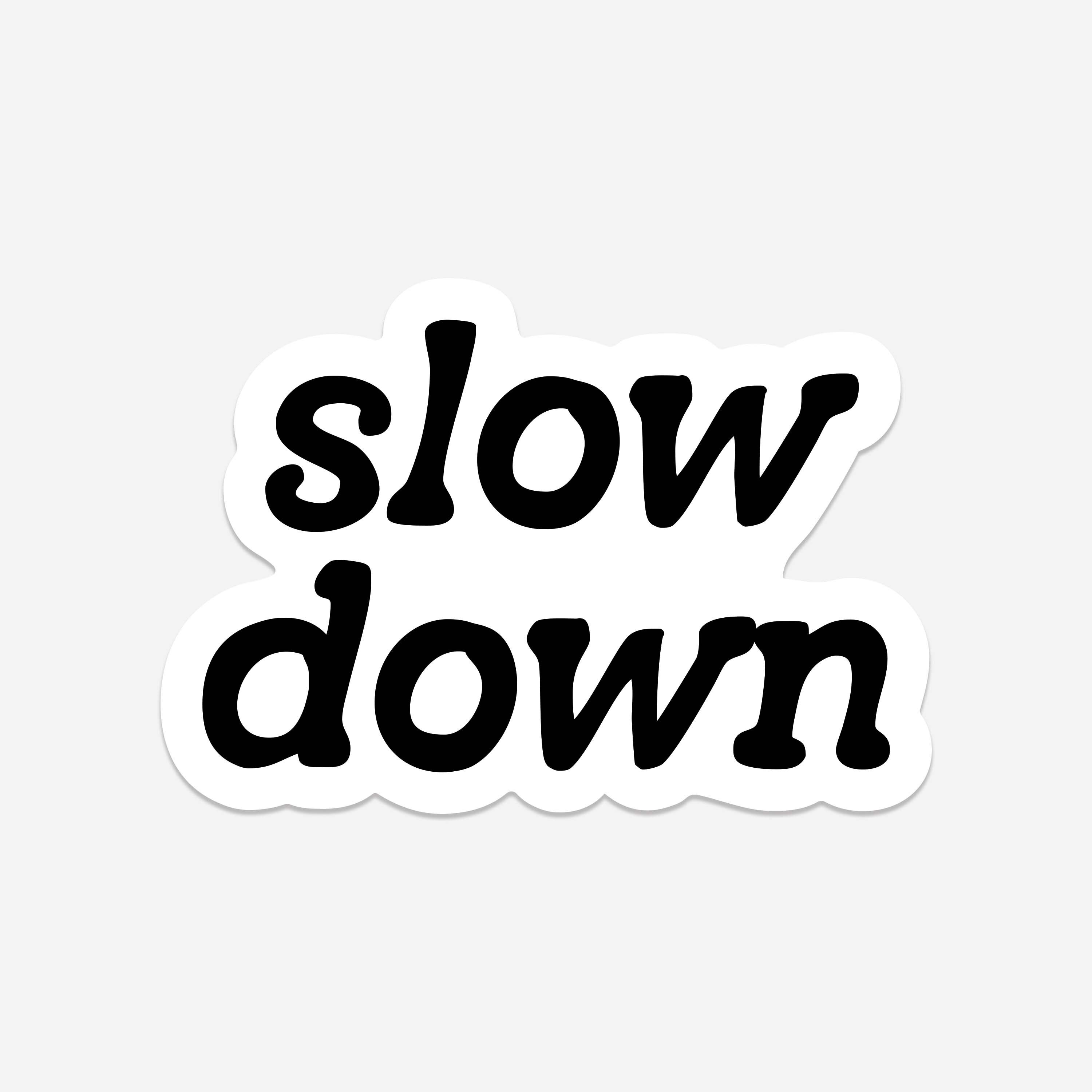 Slow Down Sticker. Black and White Kiss Cut Sticker. Mental - Etsy