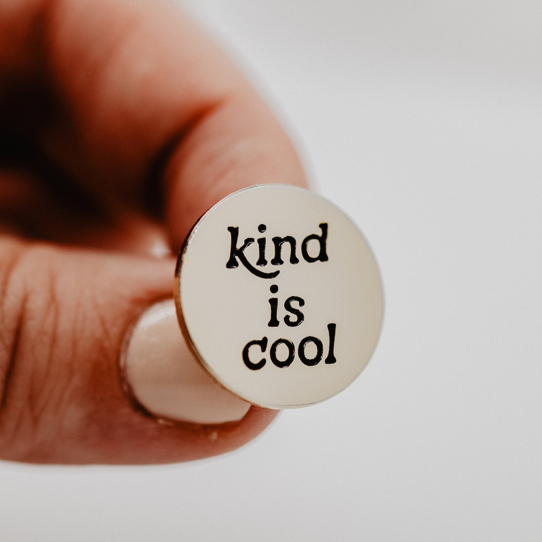 Kind is Cool Enamel Pin. Small Gold Plated Lapel Pin. Kindness Brooch ...
