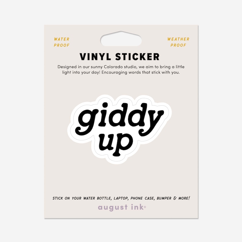 Giddy up Vinyl Sticker | Cowgirl Waterproof Vinyl Decal - Etsy