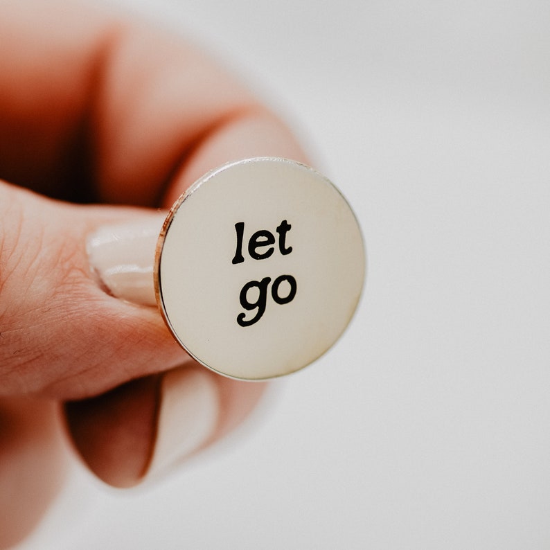Let Go Enamel Pin | Gold Lapel Pin, Mental Health Gift - Etsy