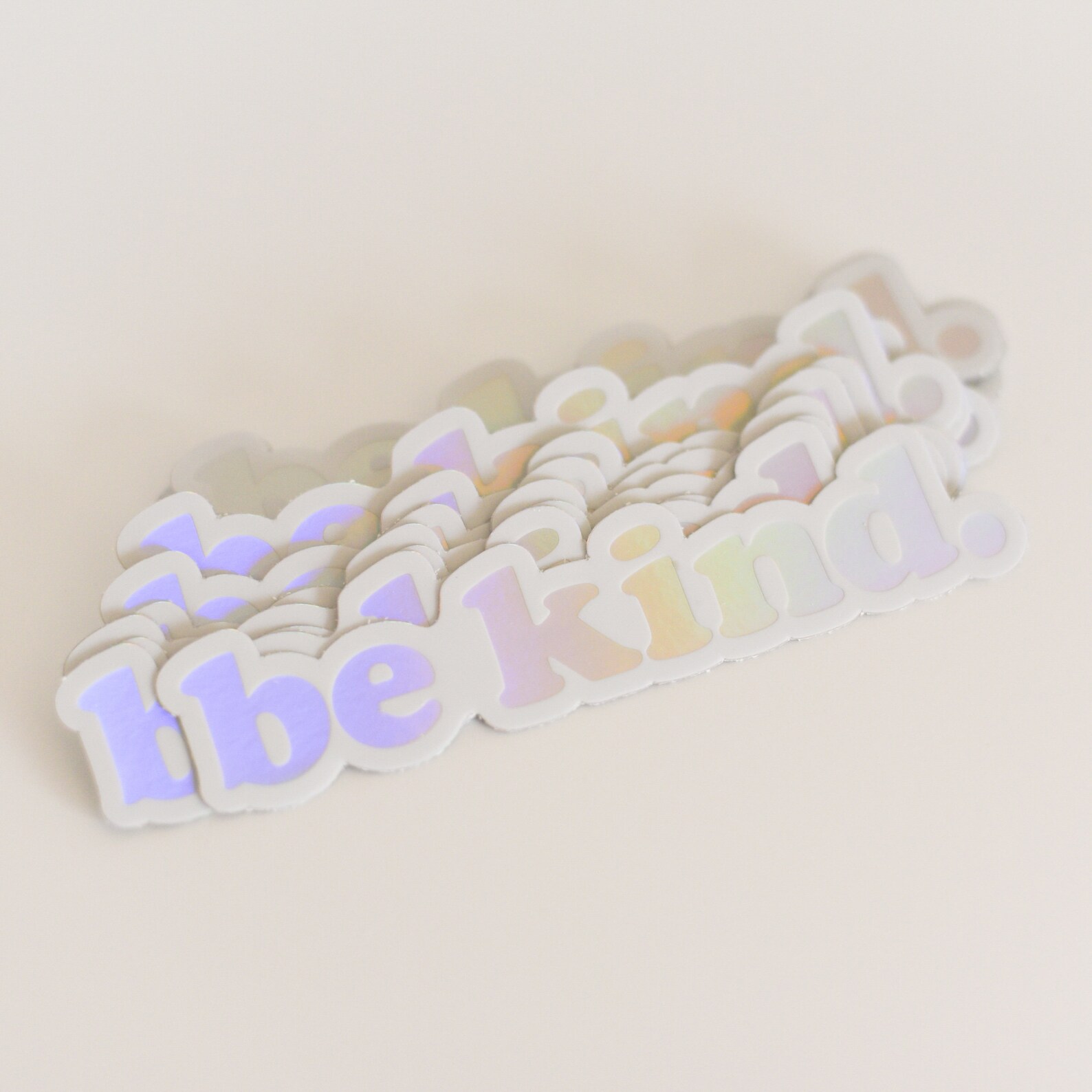 Be Kind Holographic Sticker With White Background. Waterproof | Etsy