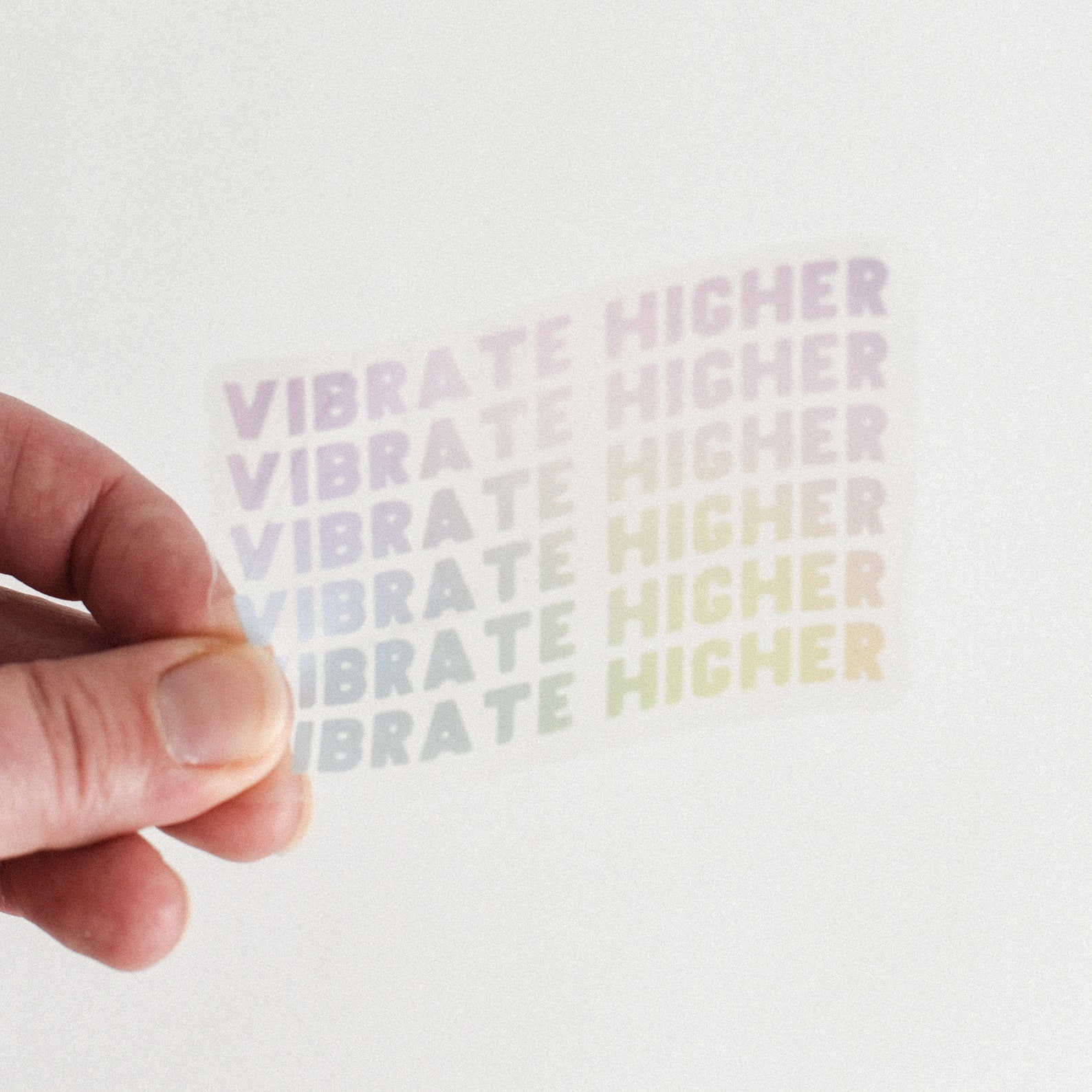 Vibrate Higher Sticker | Gradient Rainbow, Clear Waterproof Vinyl - Etsy