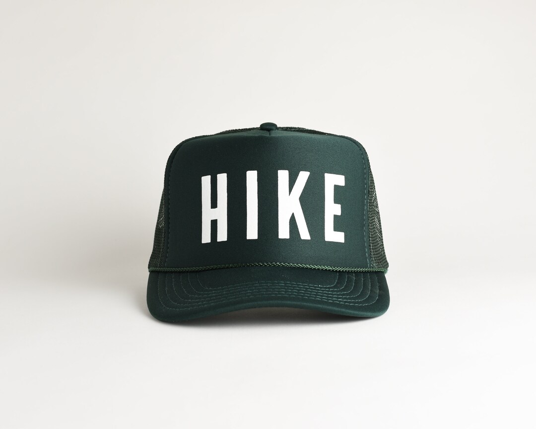 Hike Foam Trucker Hat. Dark Green Hike Hat. Gift for Hiker. Hiking Hat ...