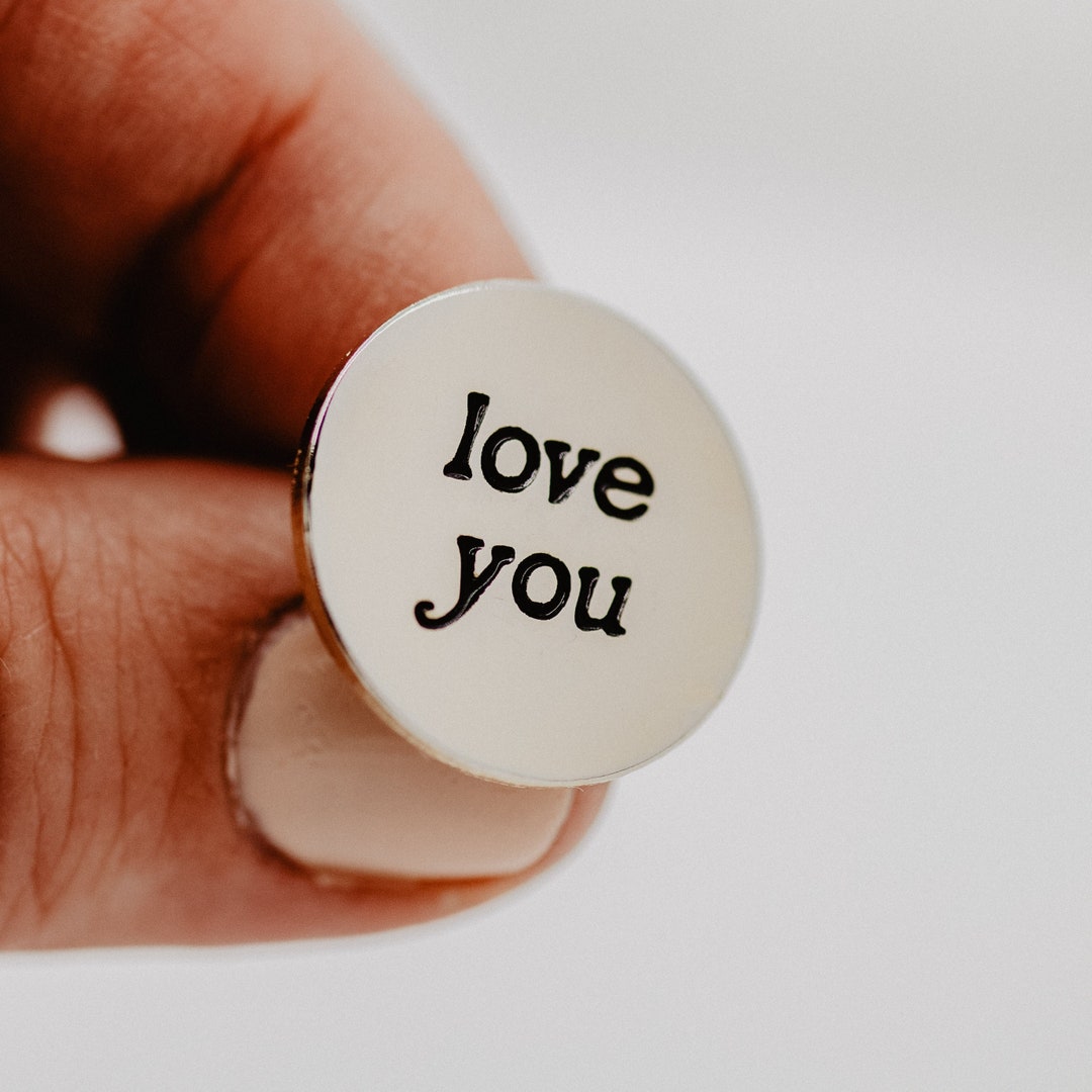 Love You Enamel Pin. Small Gold Pin. Mother's Day Gift Love You ...