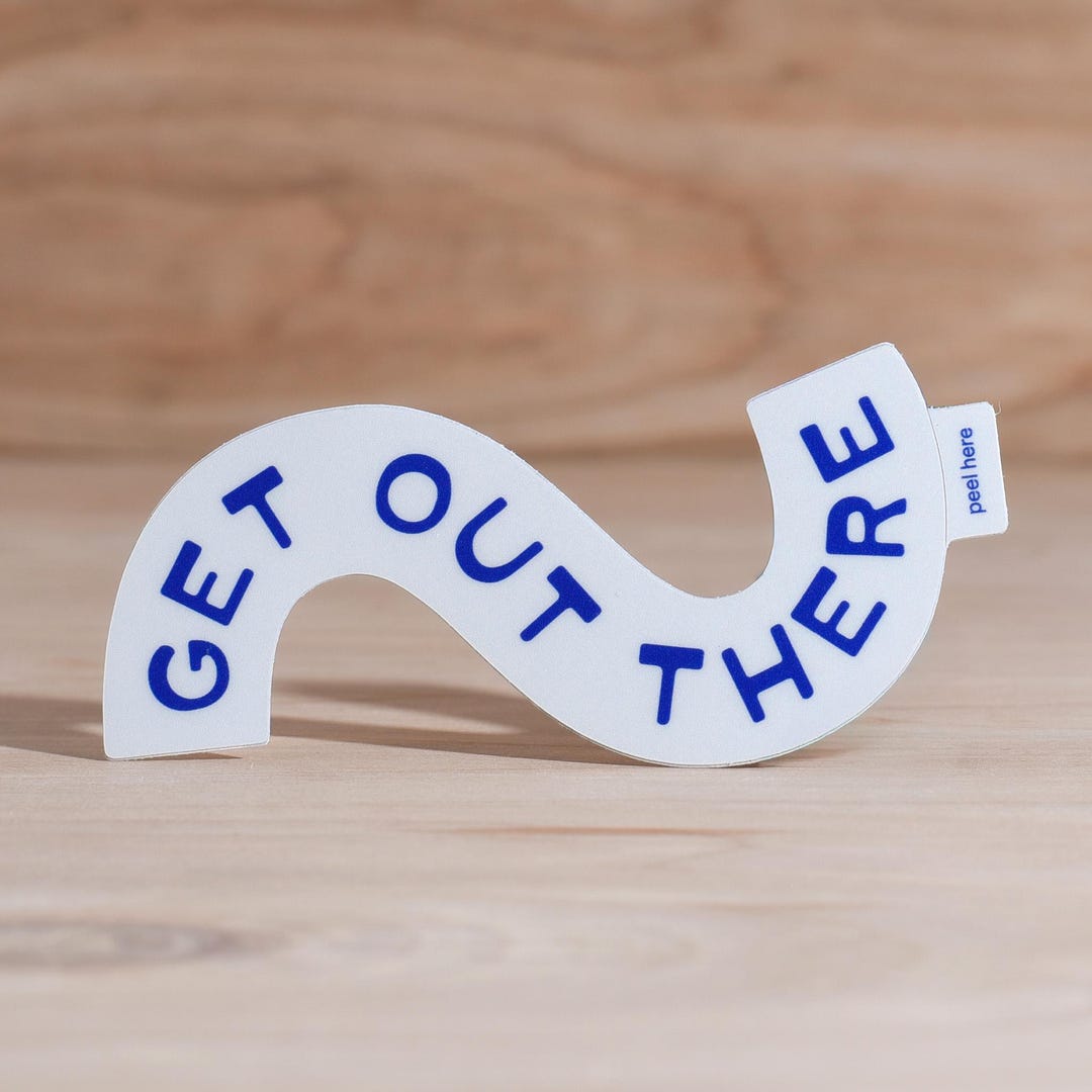 Get Out There Squiggle Sticker | Waterproof Adventure Decal - Etsy