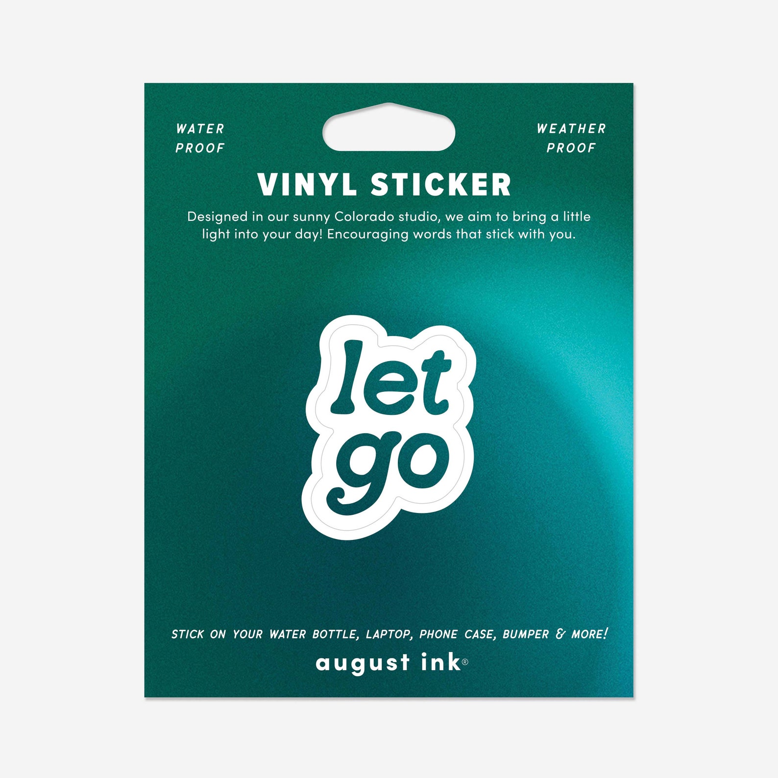 Let Go Sticker: Emerald Green Gradient, Waterproof Vinyl - Etsy