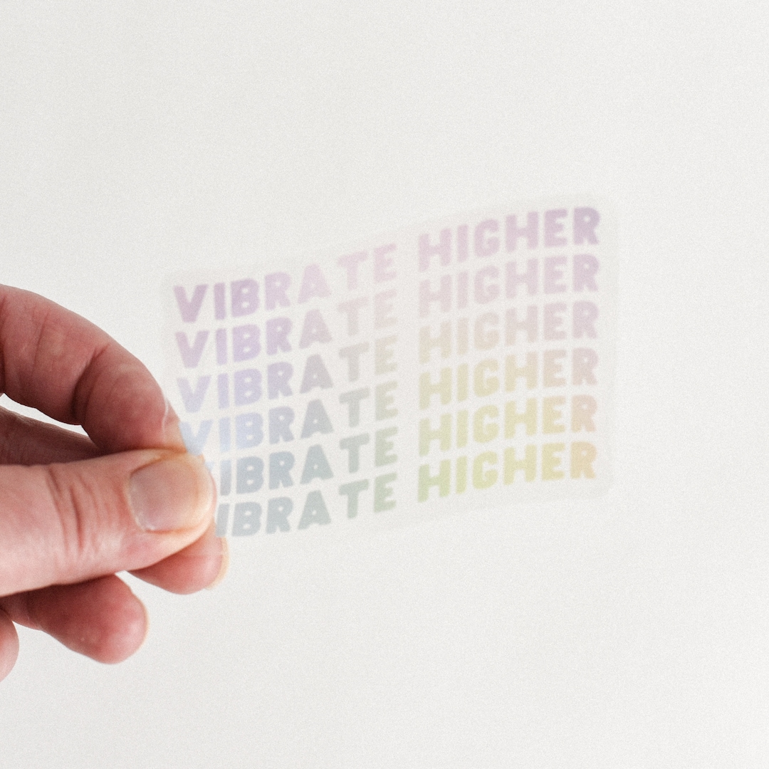 Vibrate Higher Sticker. Gradient Rainbow With Clear Background ...