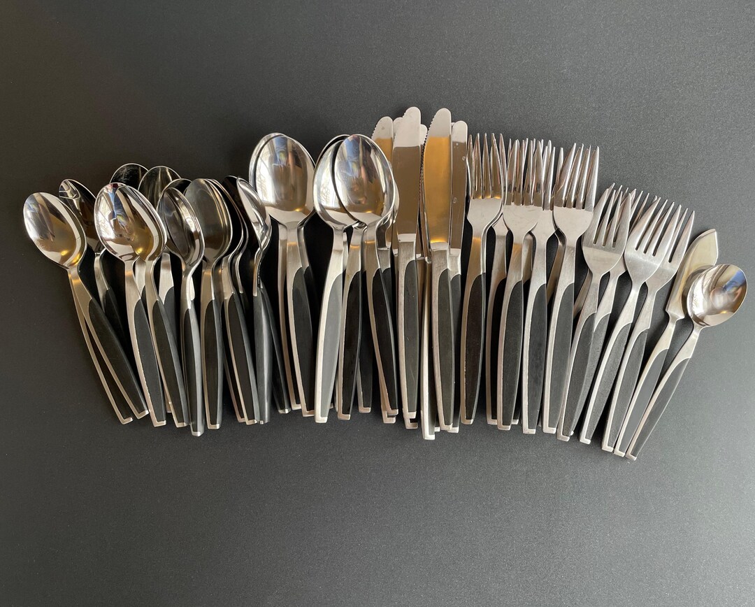 Vintage NSC Pinnacle Flatware With Black Composite Handles - Etsy