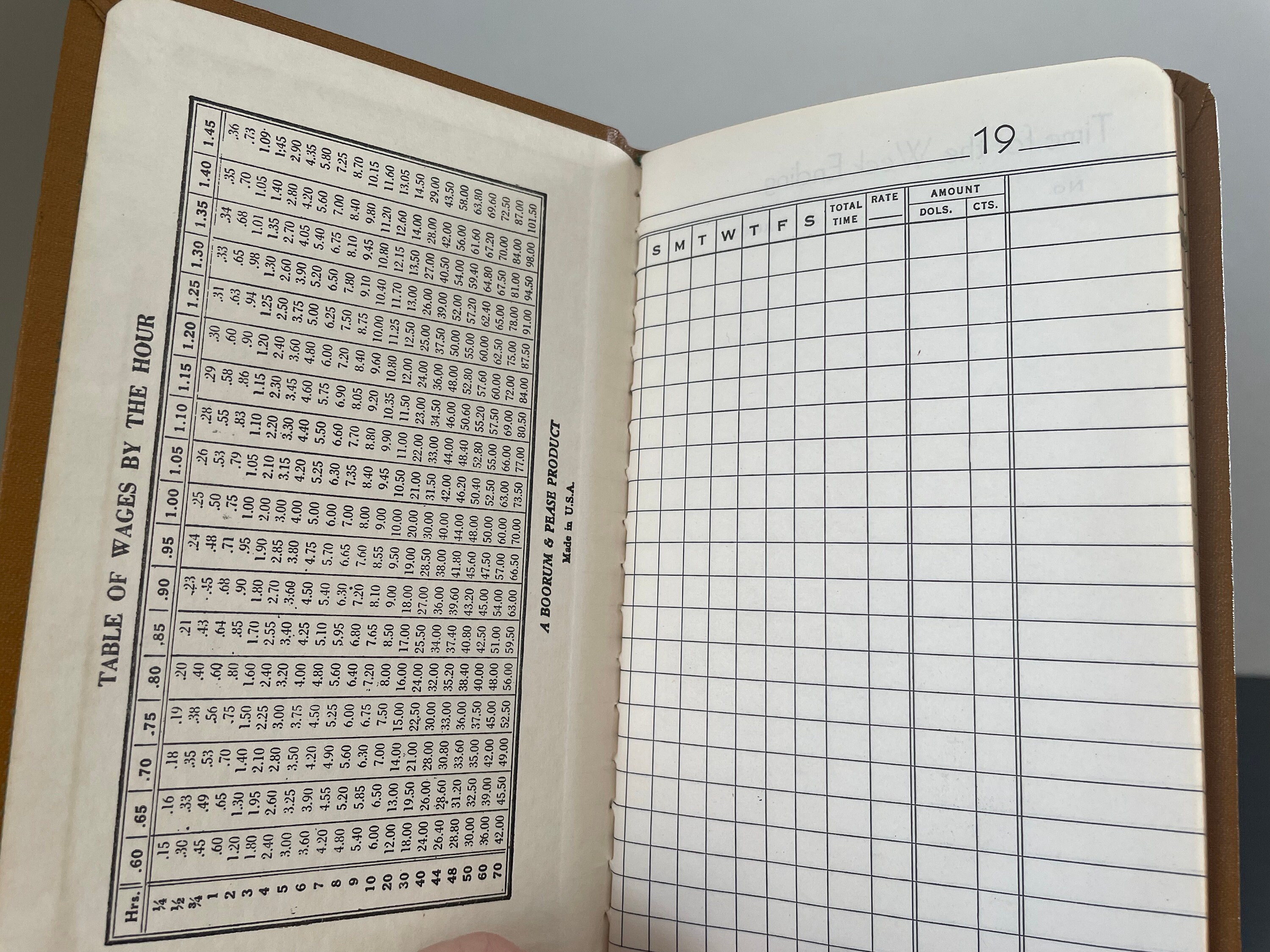 Vintage Hardcover Weekly Time Book - Etsy