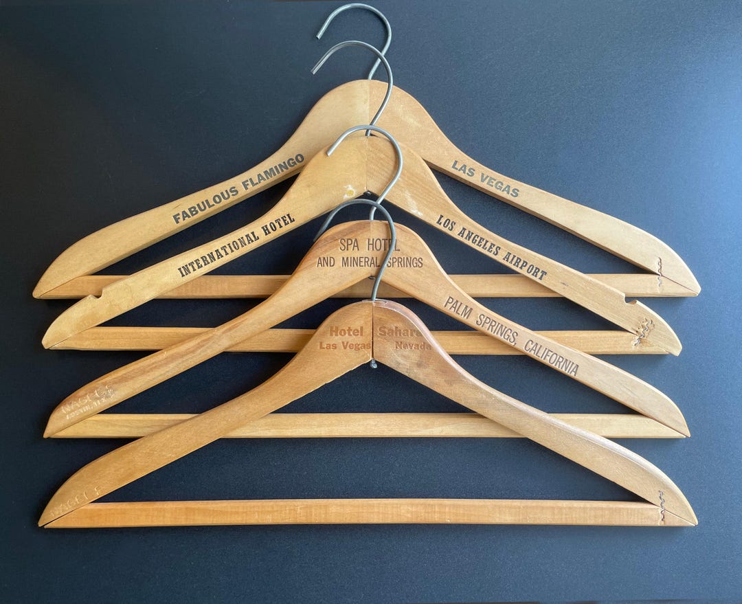 Vintage Wood Hotel Hangers, Las Vegas, Los Angeles, and Palm Springs - Etsy