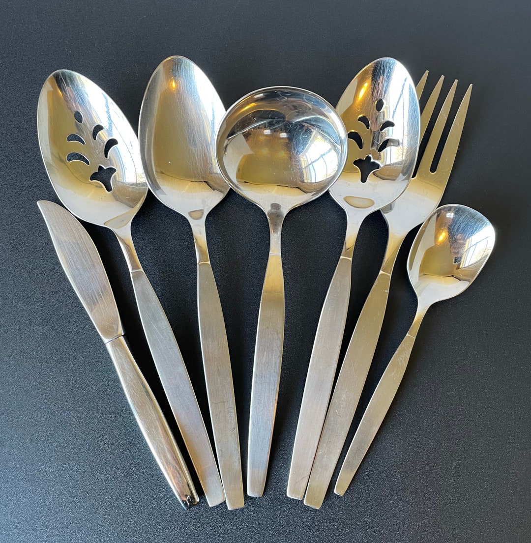 Vintage Oneida Frostfire Serving Set - Etsy