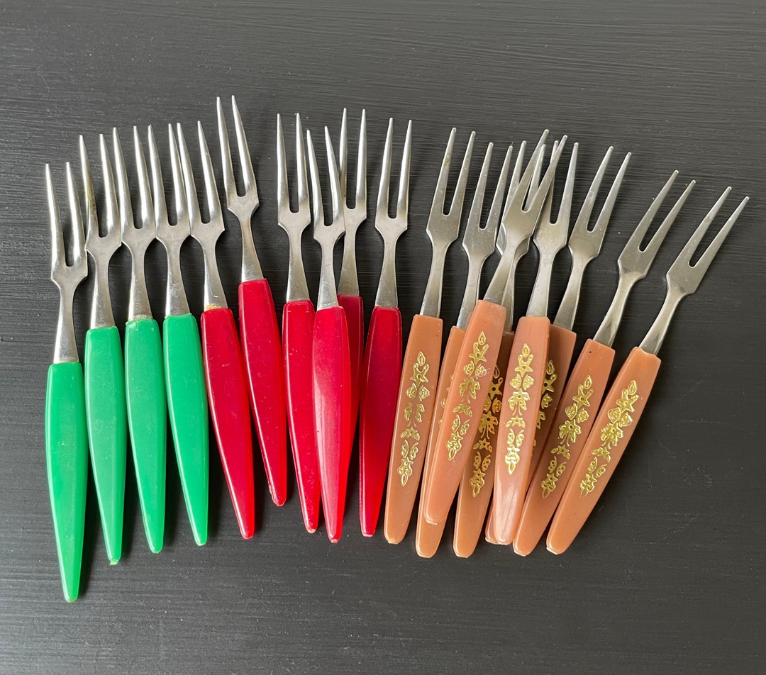 Vintage Little Forks With Plastic Handles - Etsy