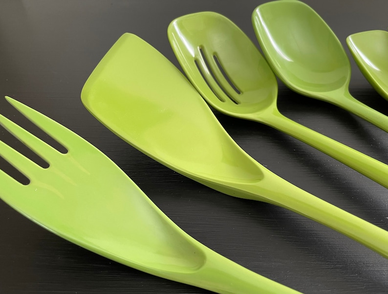 Vintage Green Melamine Kitchen Utensil Set - Etsy