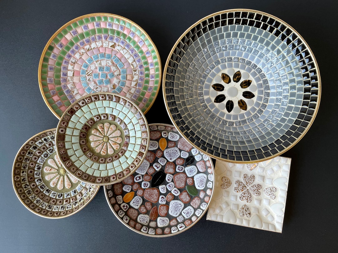 Vintage Mosaic Tiled Dishes, Choice of Size and Pattern - Etsy